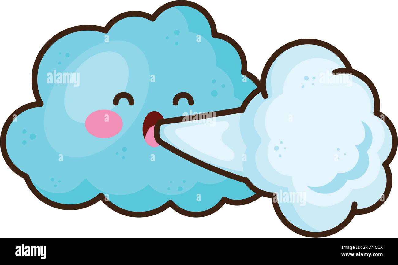 kawaii cloud blowing Stock Vector Image & Art - Alamy