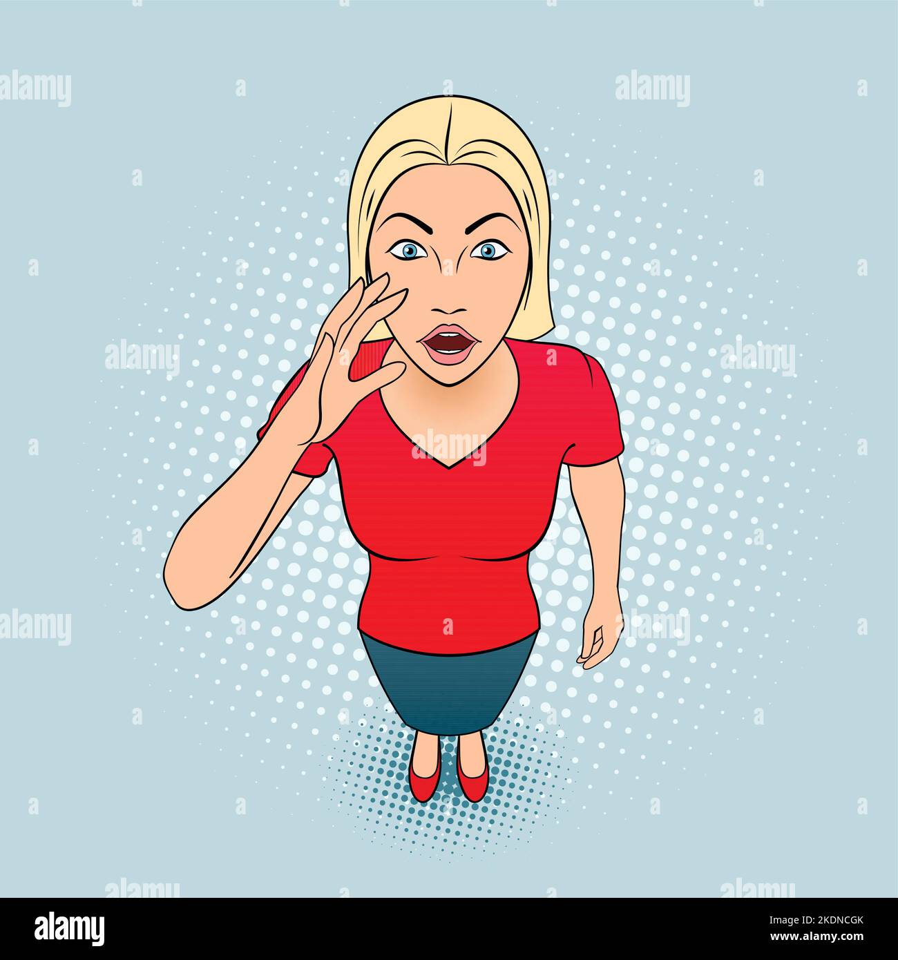 Cartoon Illustration of a Young Woman is Calling Stock Vector Image ...