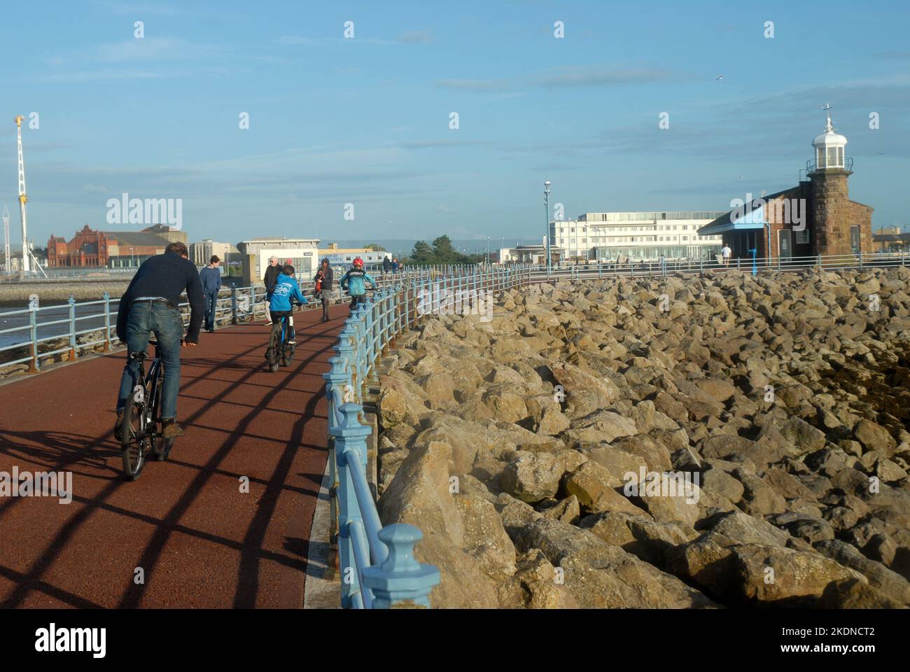 The mid-19th century lighthouse and railway station building on the ...