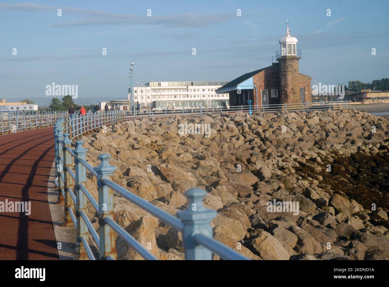 The mid-19th century lighthouse and railway station building on the ...