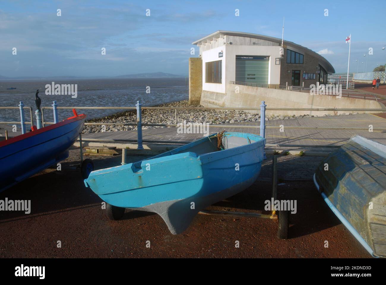 Lifeboat Station, Morecambe bay and the promenade, Lancashire, England ...