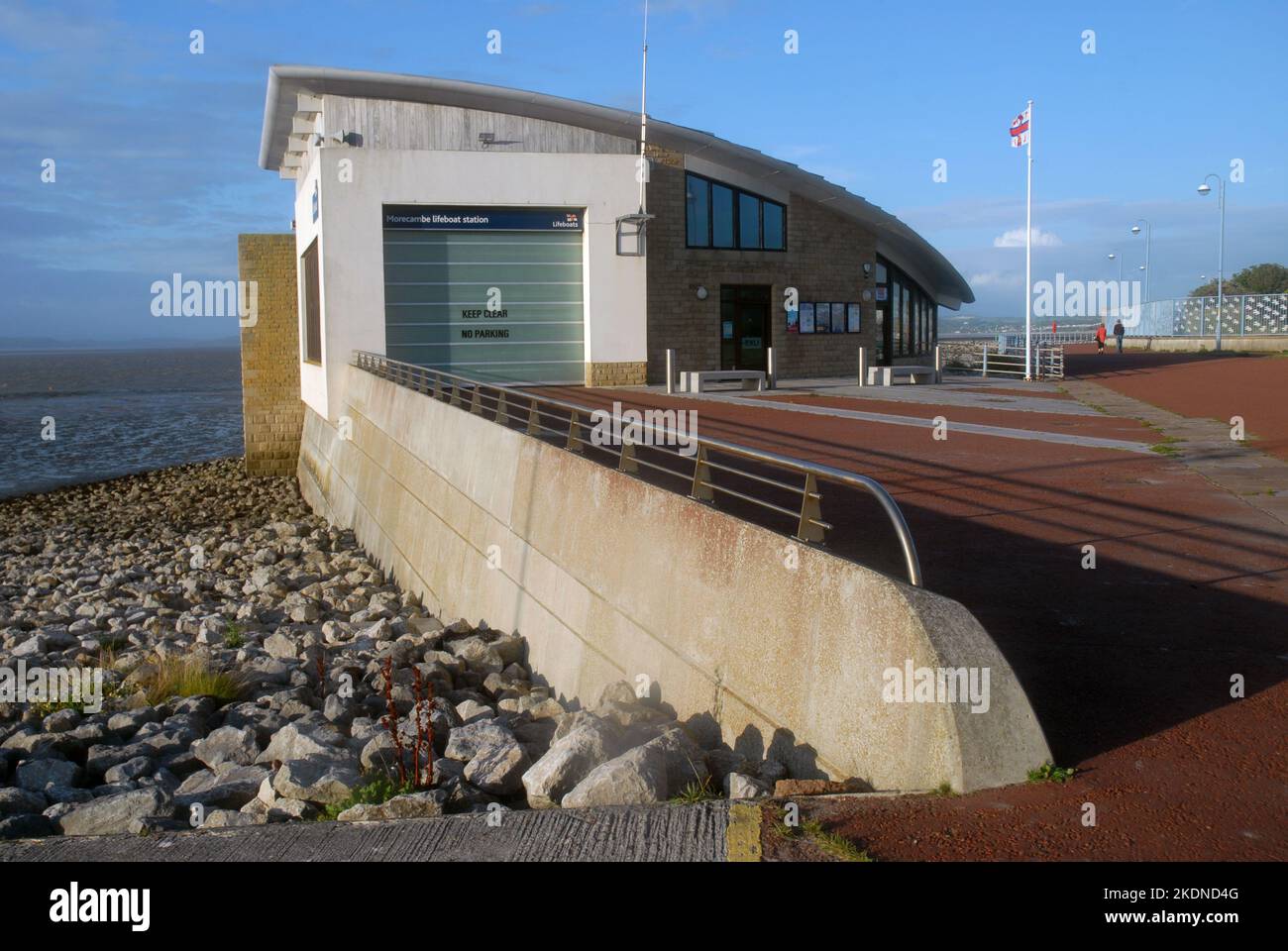Lifeboat Station, Morecambe bay and the promenade, Lancashire, England ...