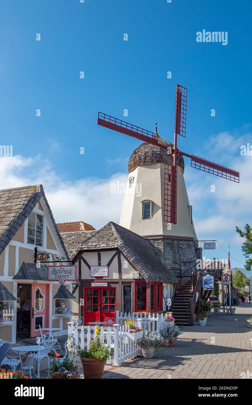 Solvang, California, USA - APRIL 22, 2019: old wind mill in Solvang ...