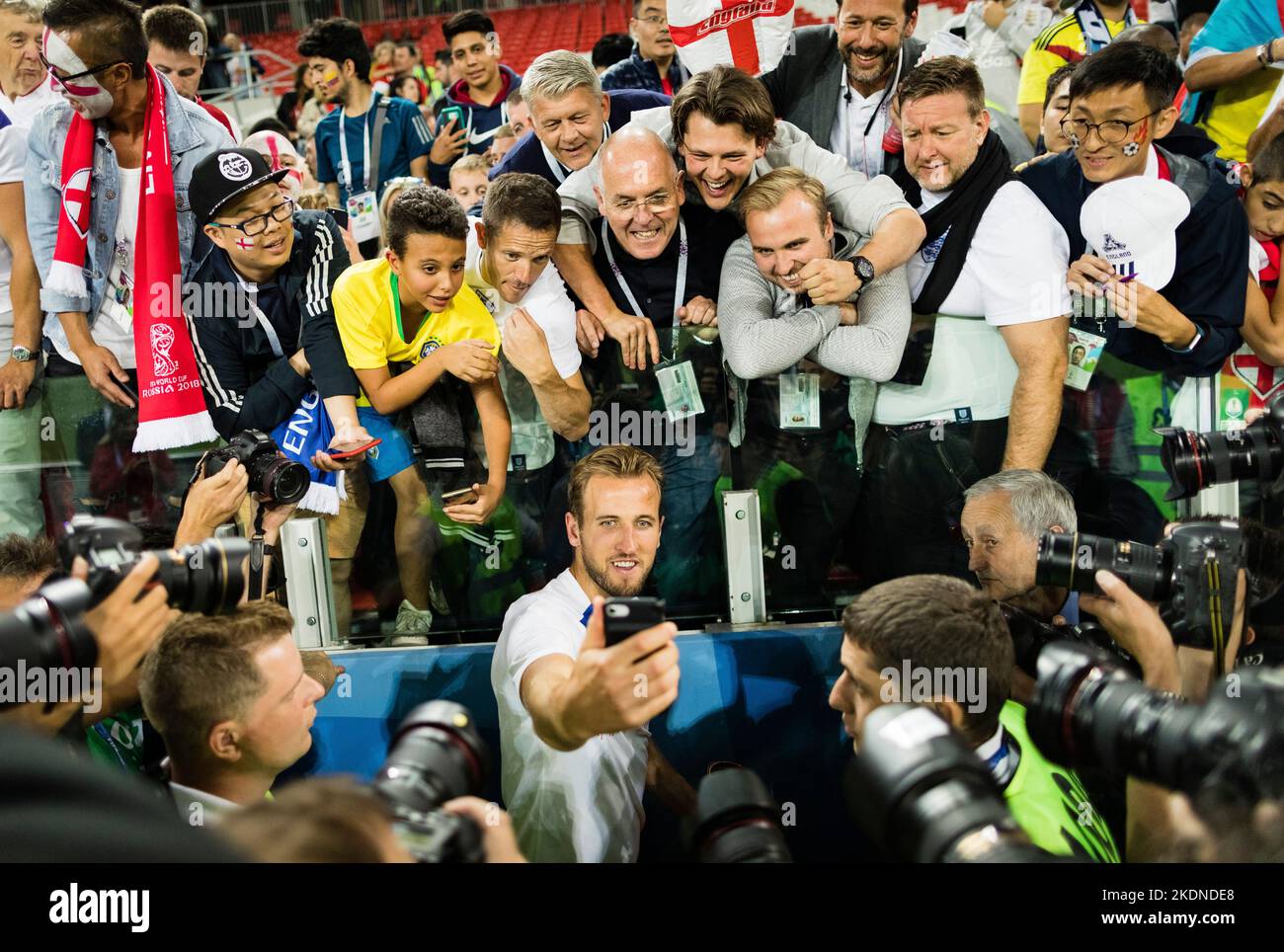 Moskau, 03.07.2018 Schlussjubel: Harry Kane (England) macht ein Selfie ... Moskau, 03.07.2018 Schlussjubel: Harry Kane (England) macht ein Selfie ...