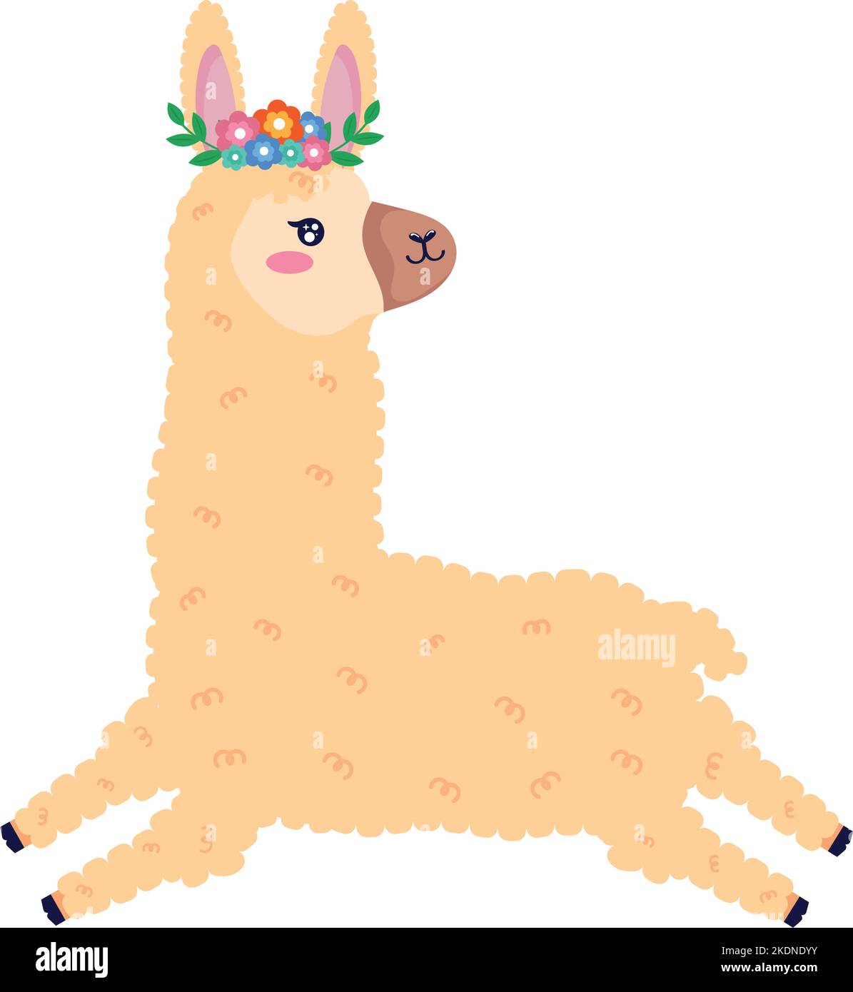 llama with flowers in head Stock Vector Image & Art - Alamy