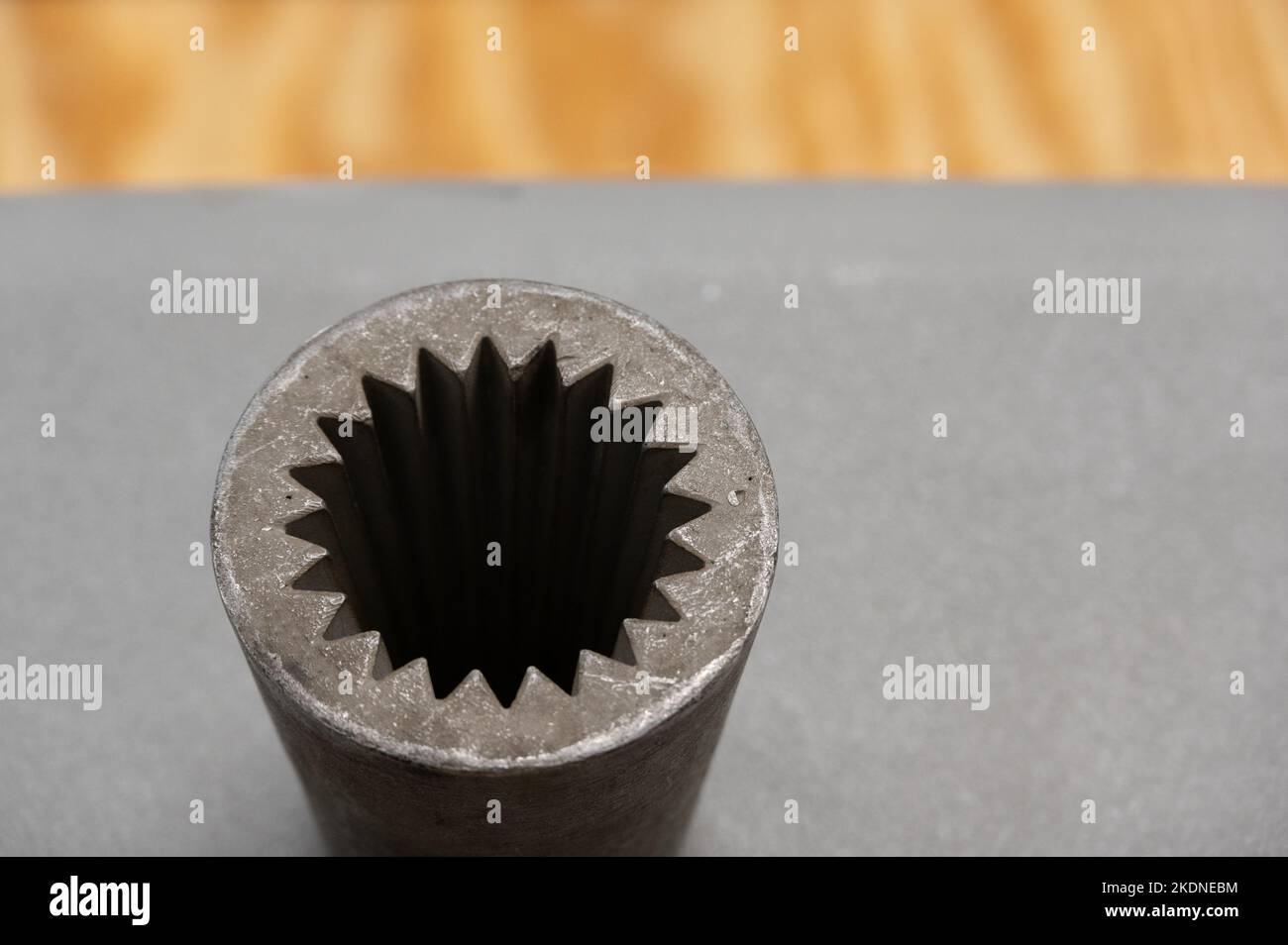 Cast metal mold used in glass blowing to form ribs into the shape Stock ...