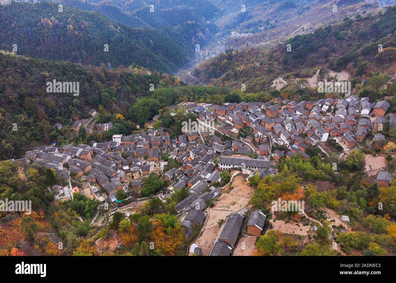 HUANGSHAN, CHINA - NOVEMBER 6, 2022 - An aerial photo shows the scenery ...