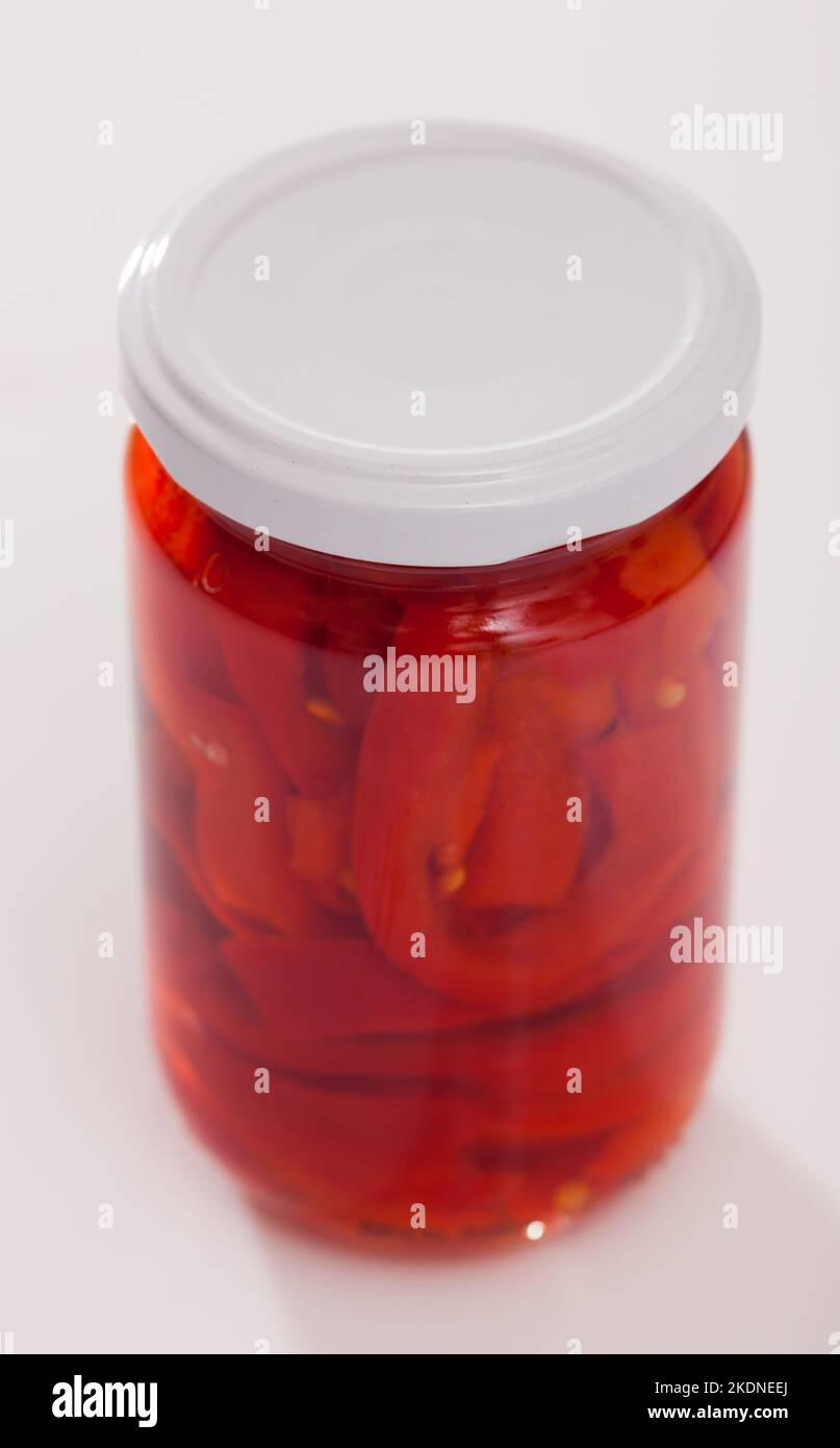 Baked bell peppers in jar Stock Photo - Alamy