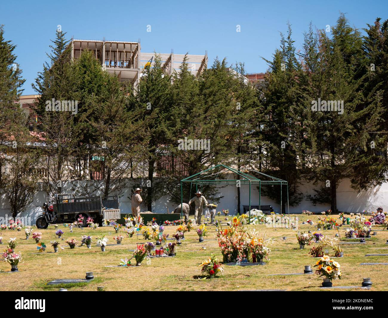 La Paz, Bolivia - August 14, 2022: Men Working in the Cemetery Garden ...