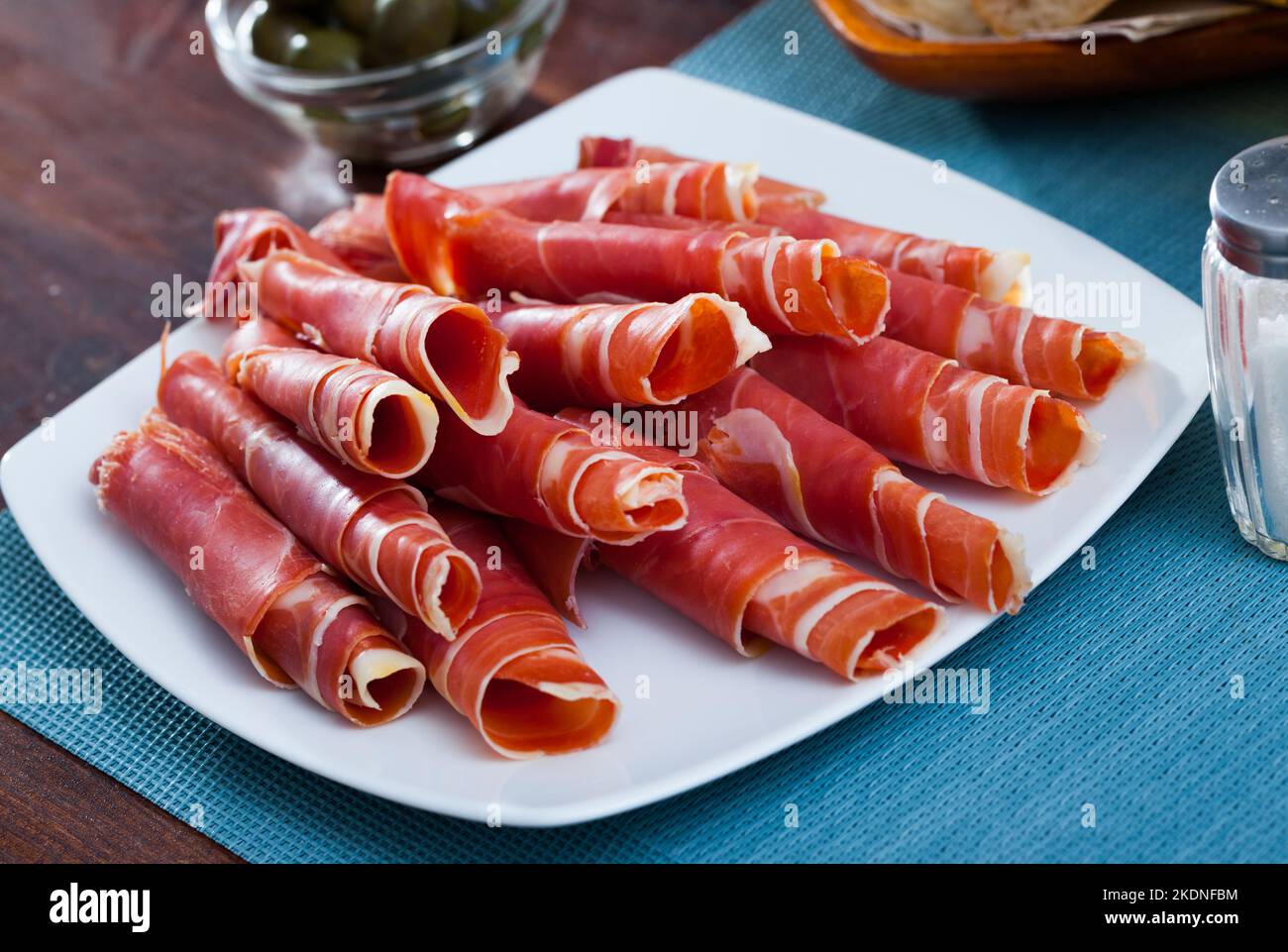 Jamon - national dish of Spanish cuisine Stock Photo - Alamy