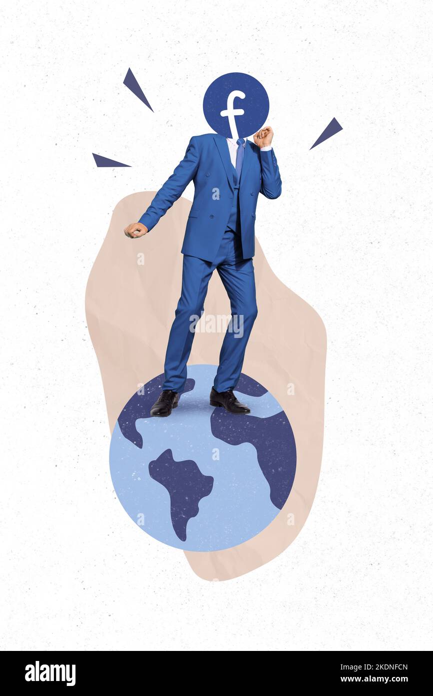 Collage photo of funny entrepreneur business online company owner ...