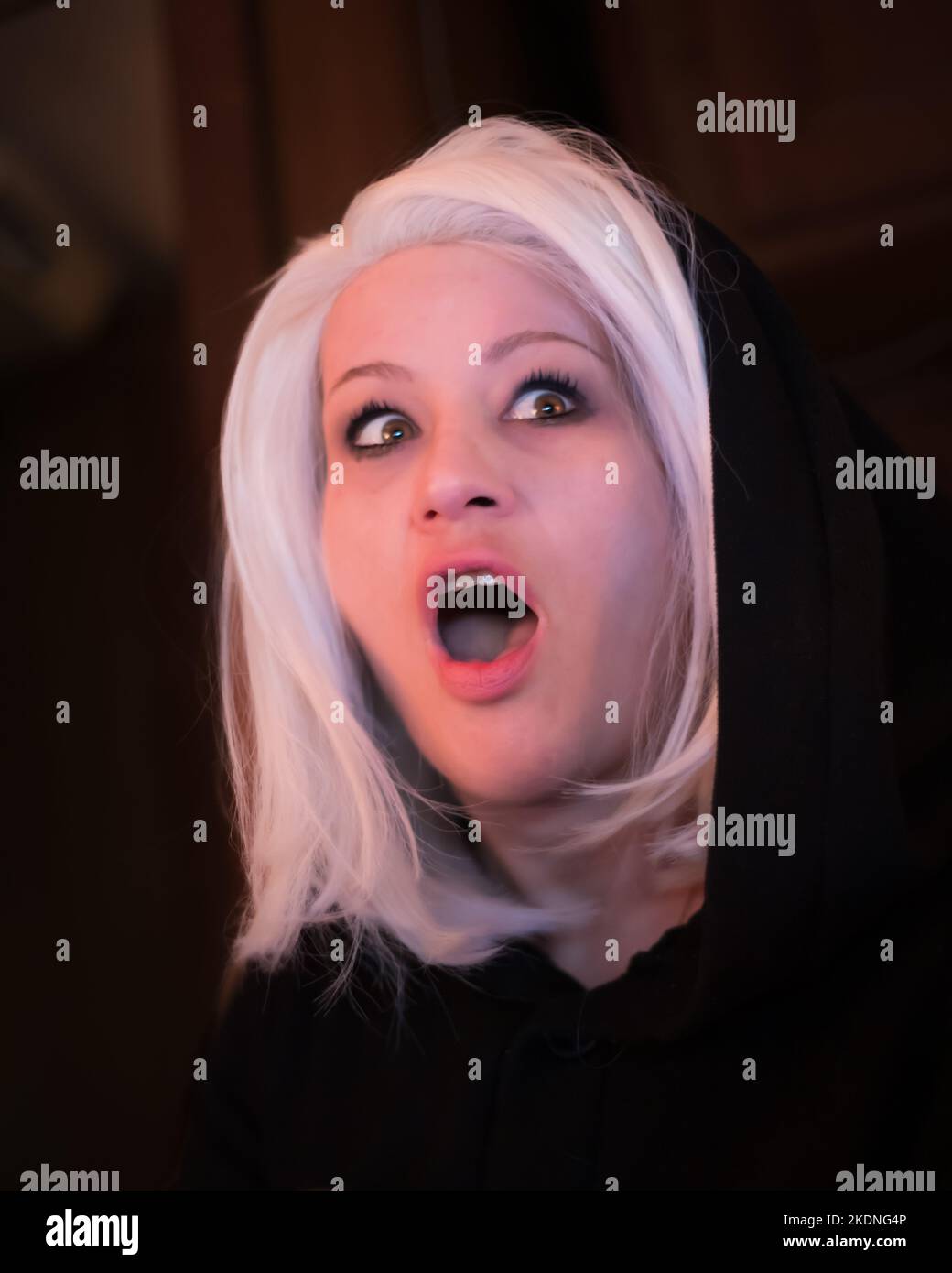 Shocked omg blonde woman isolated hi-res stock photography and images - Alamy