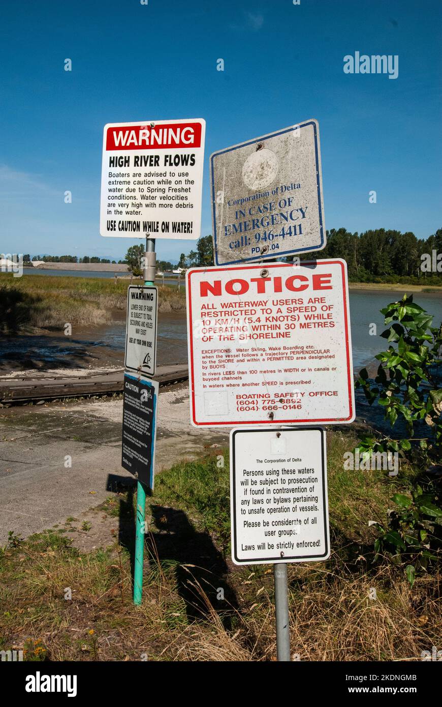 Information signs at Captain's Cove Marina in Delta, British Columbia ...