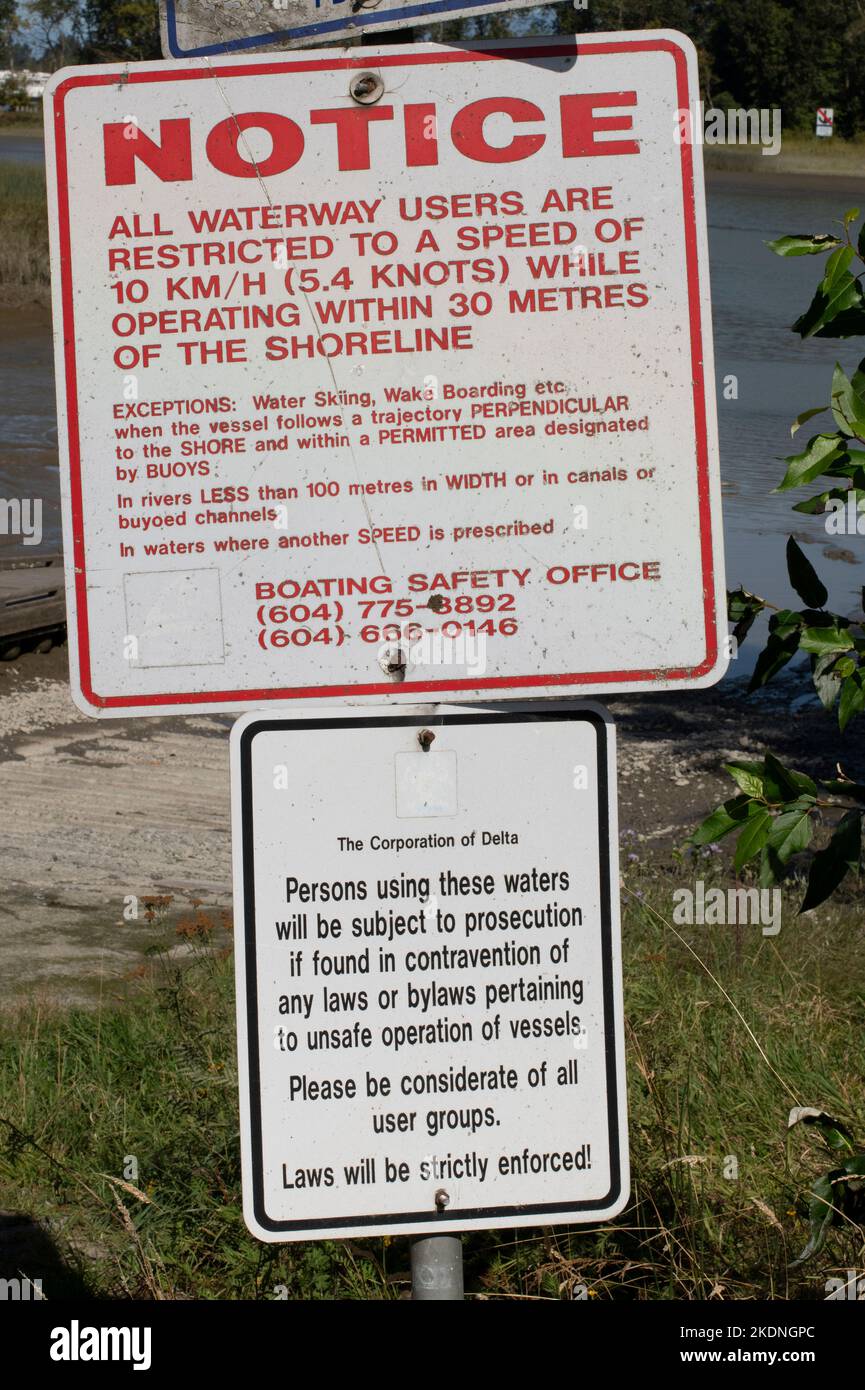 Information signs at Captain's Cove Marina in Delta, British Columbia ...