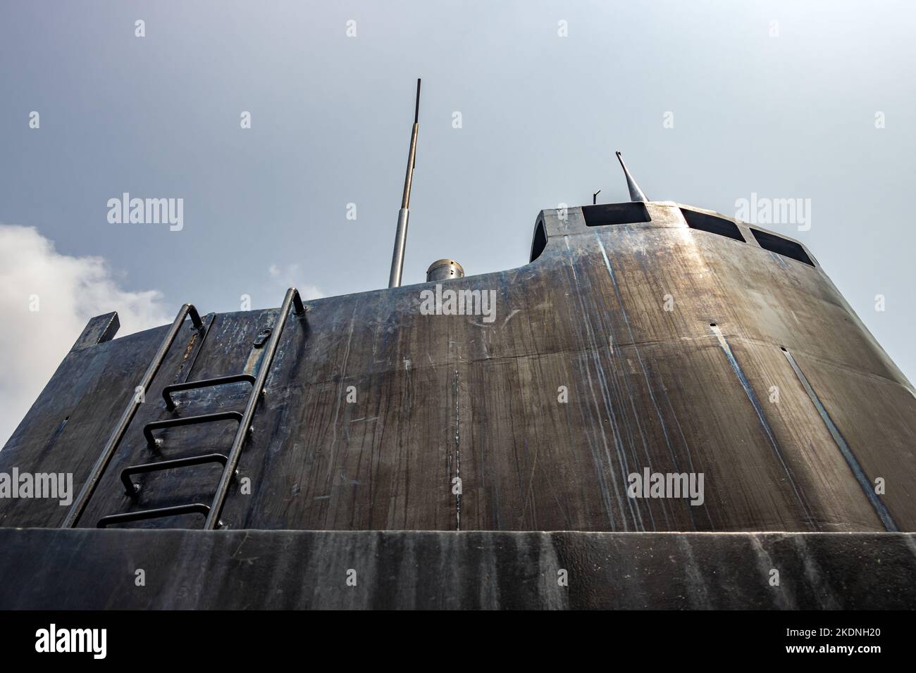Submarine tower on a blue background Stock Photo - Alamy