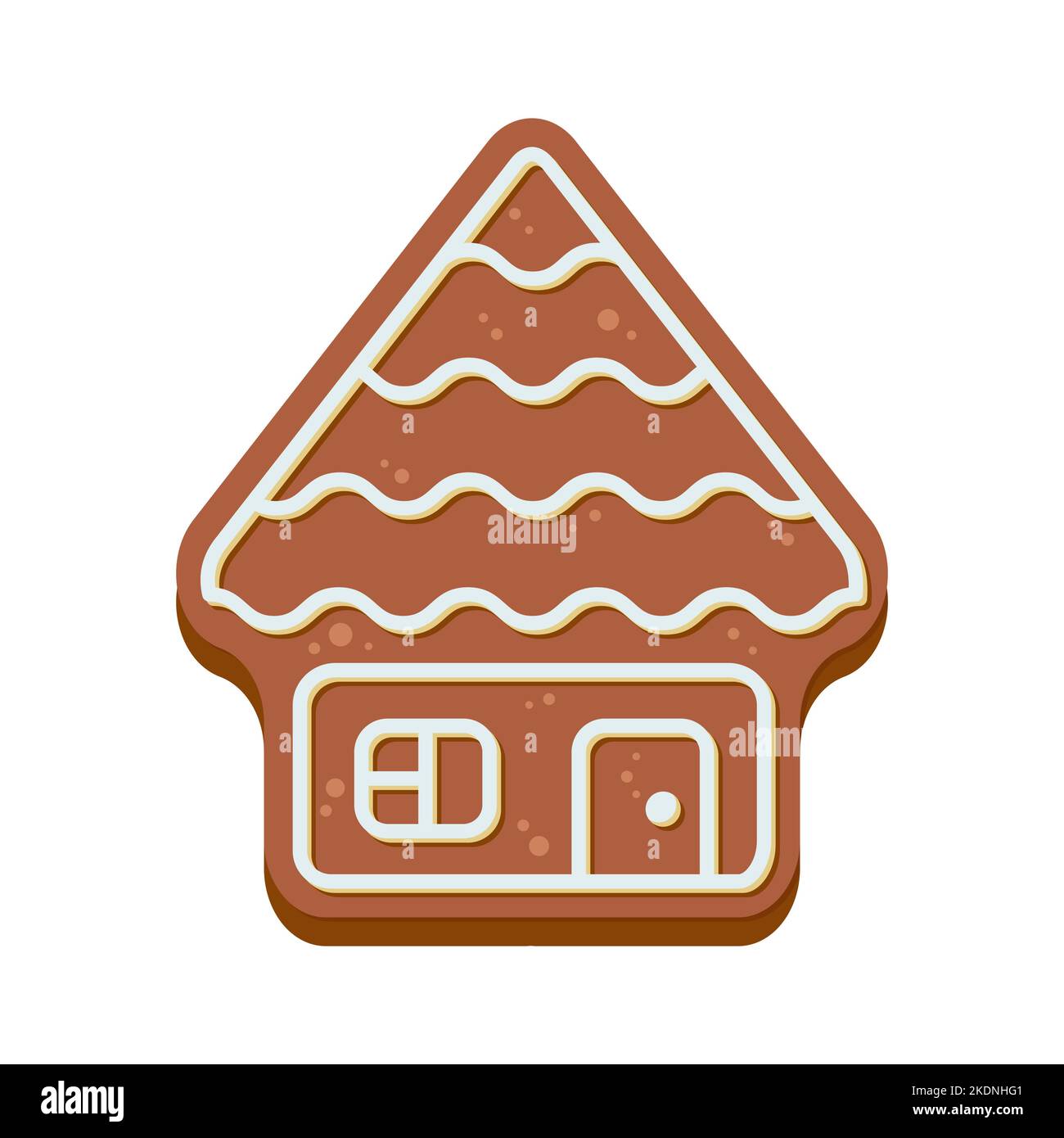 Christmas gingerbread cookie in the shape of house. Isolated vector ...