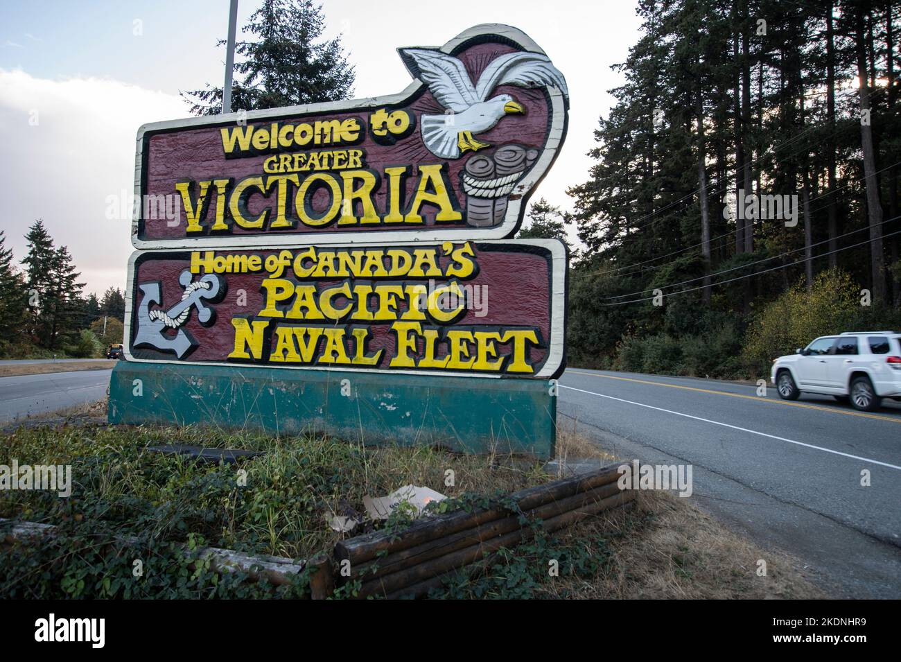 Welcome to Greater Victoria sign, Victoria, British Columbia, Canada ...