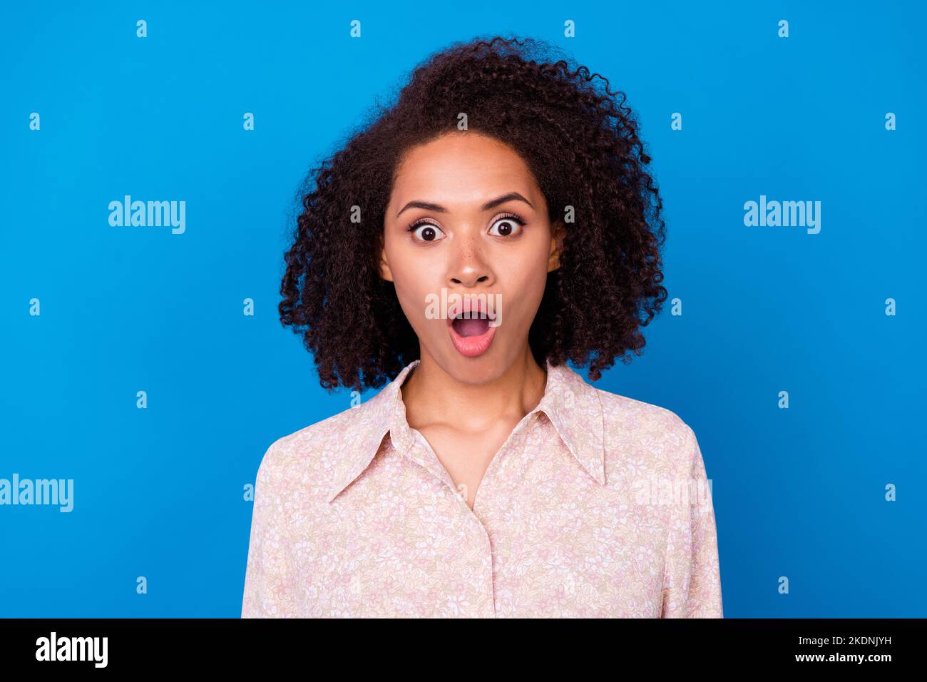 Portrait of impressed speechless person open mouth unbelievable ...