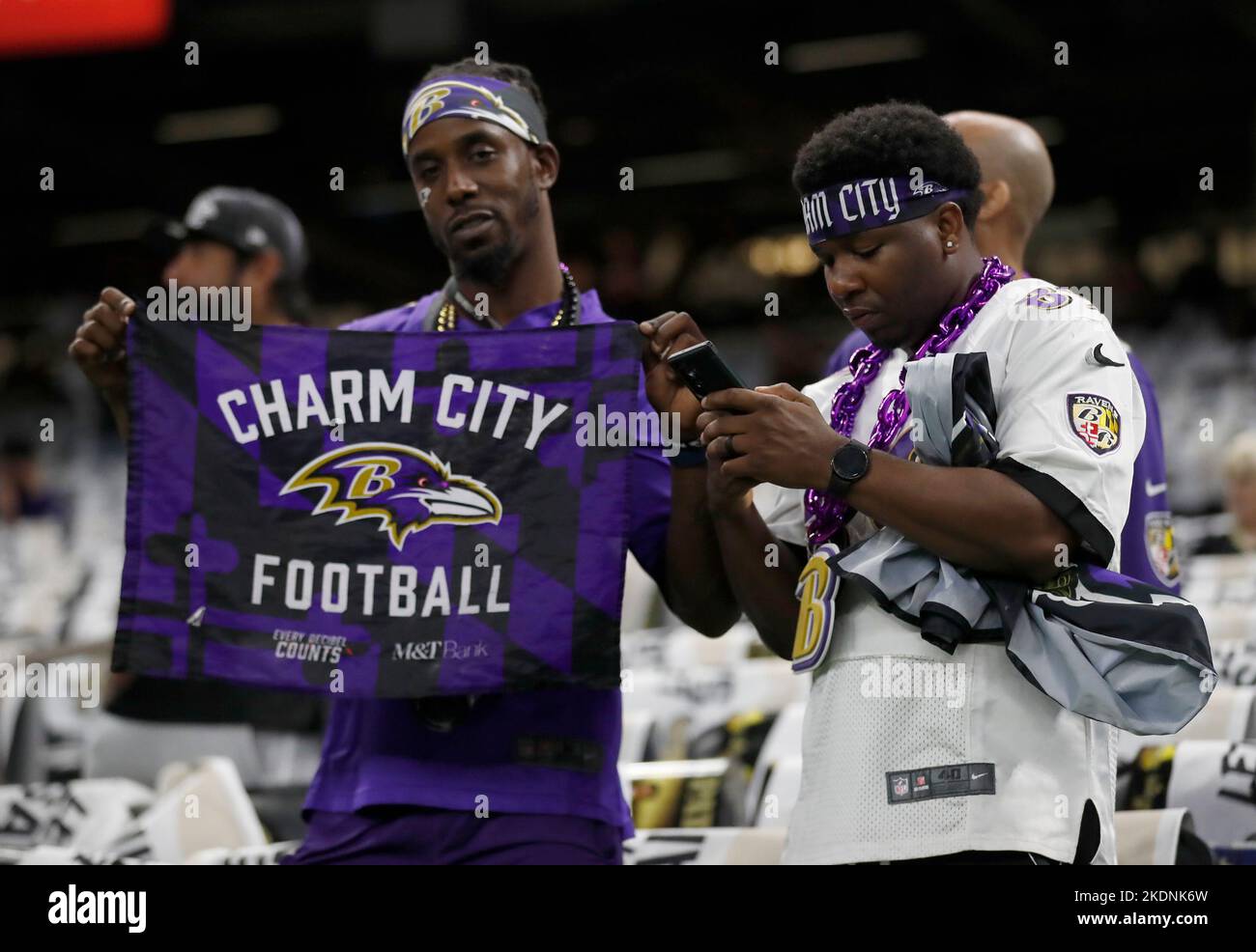 New Orleans, USA. 07th Nov, 2022. A Baltimore Ravens fan poses for a ...