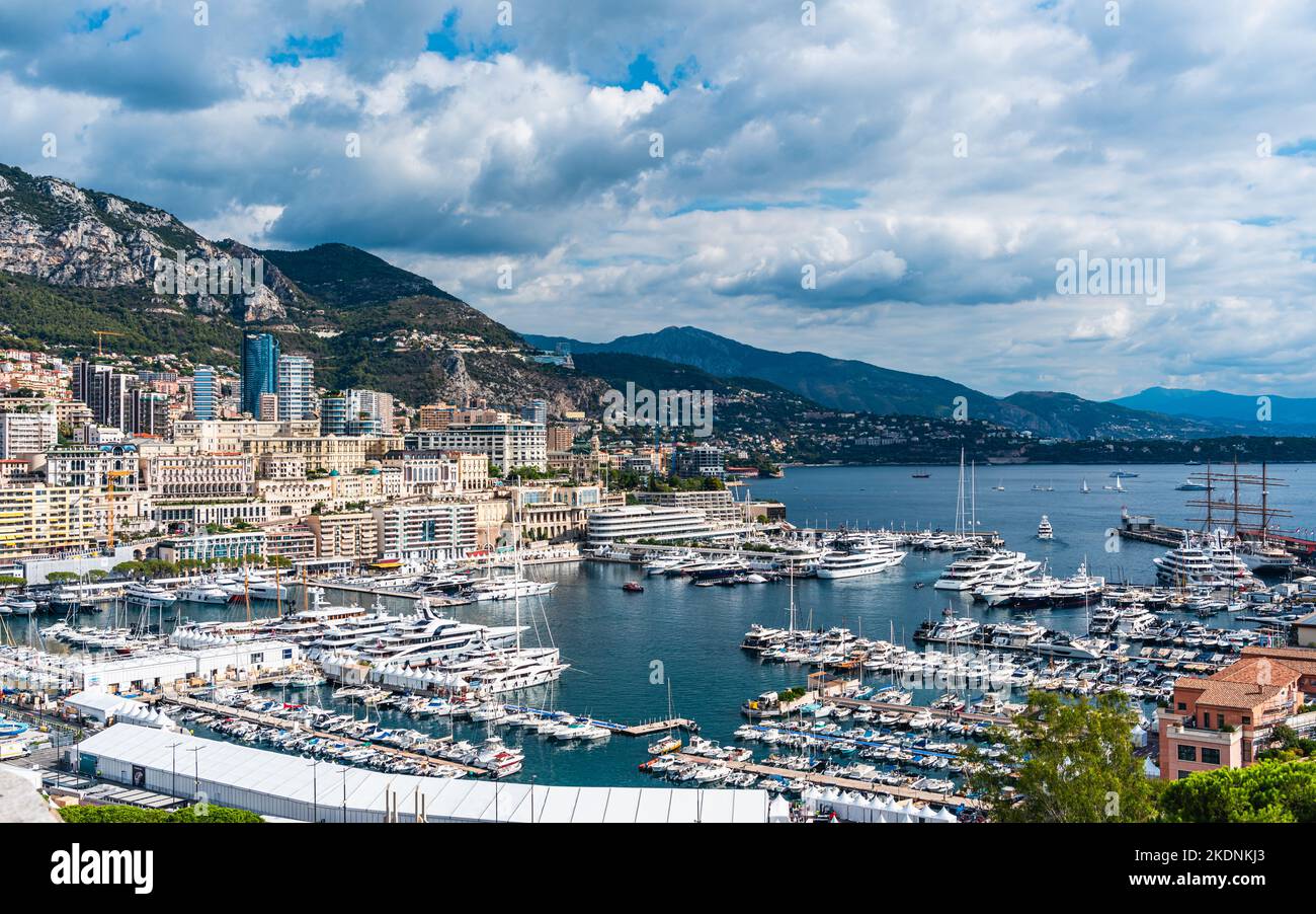 View of City and Harbor of Monaco, Principality of Monaco, Monaco ...