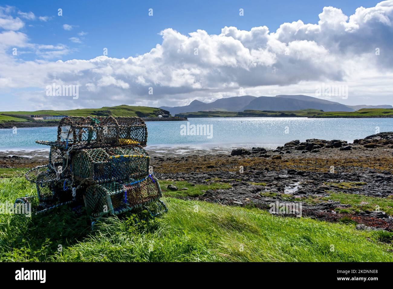 The Isle of Rum, from the village of A' Chill on the Isle of Canna ...