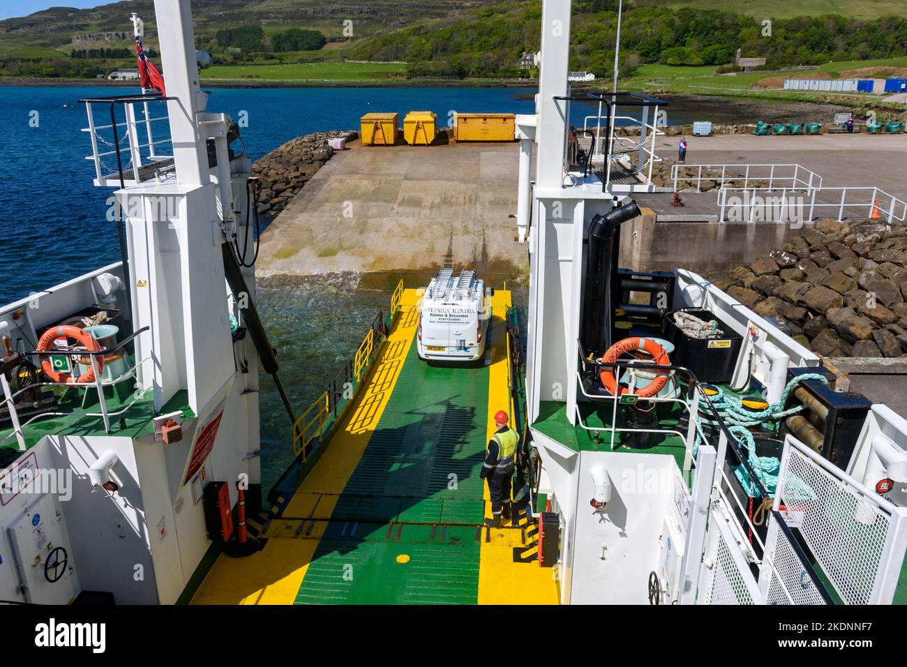 On board the Caledonian MacBrayne Small Isles ferry, the MV Lochnevis ...