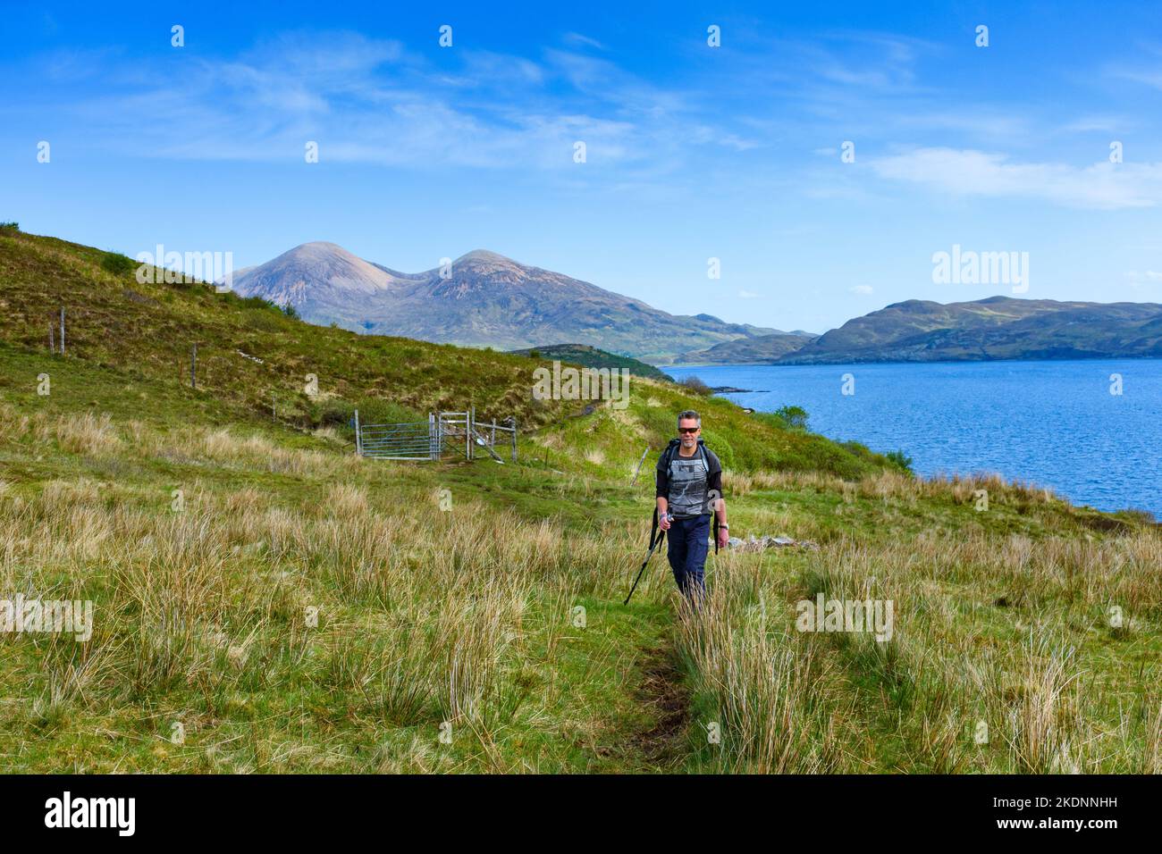 Beinn Dearg Mhòr and Beinn Dearg Bheag over Loch Slapin, from the ...