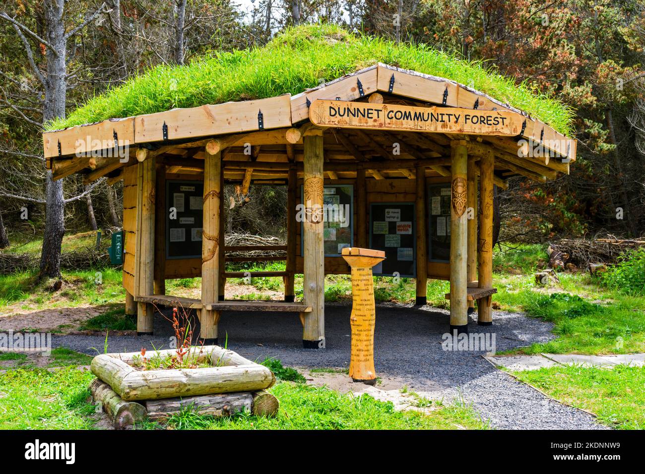 The Roundhouse, a shelter with information displays, at the entrance to ...