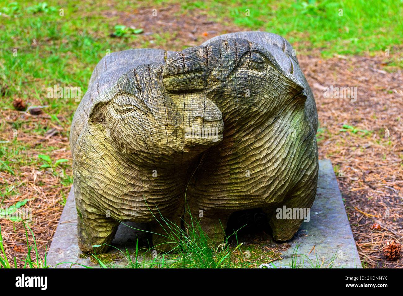A wood carving in Dunnet Community Forest, near Castletown, Caithness ...