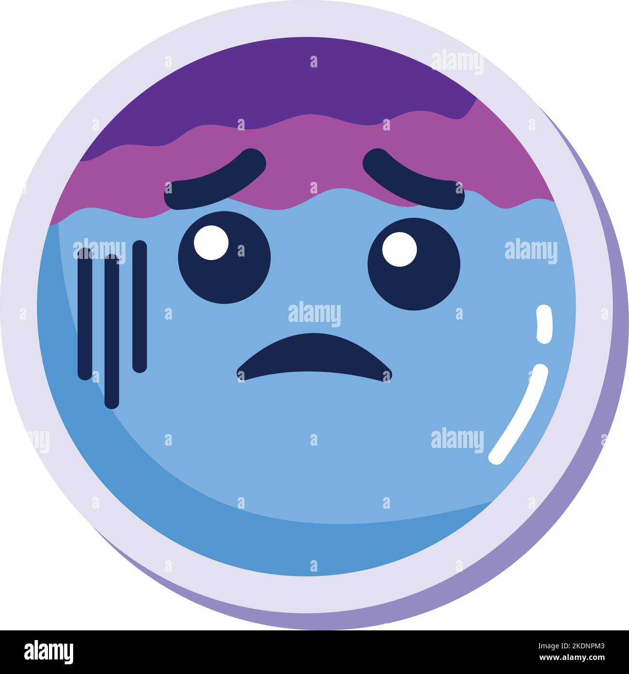 sick emoji blue comic Stock Vector Image & Art - Alamy