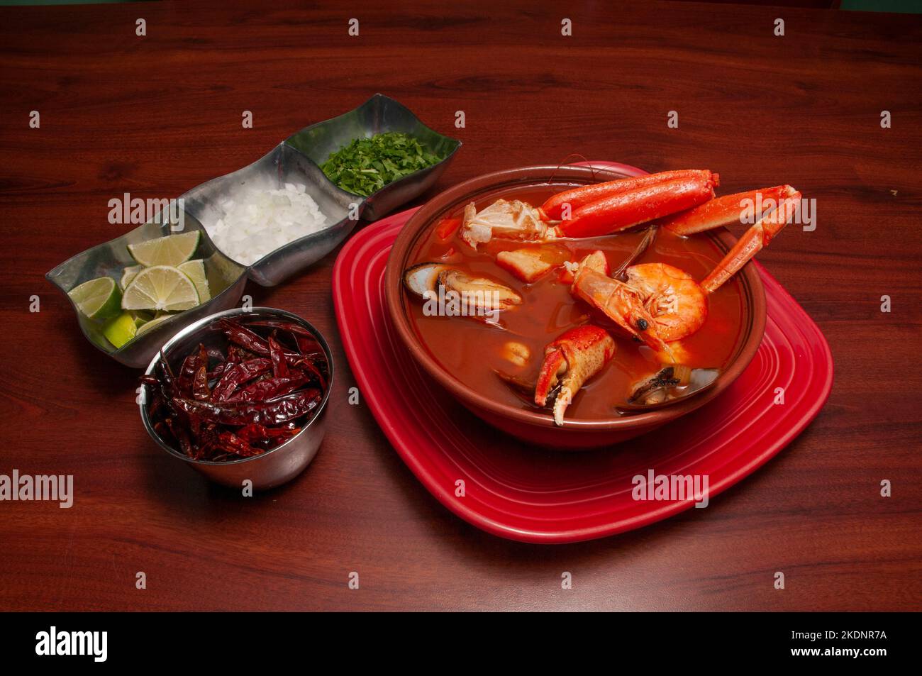 Authentic and traditional Mexican dish known as Sopa De Mariscos Stock ...