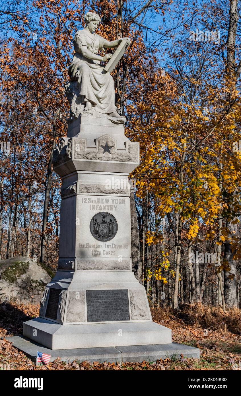 Monument to the 123rd ny infantry hi-res stock photography and images ...