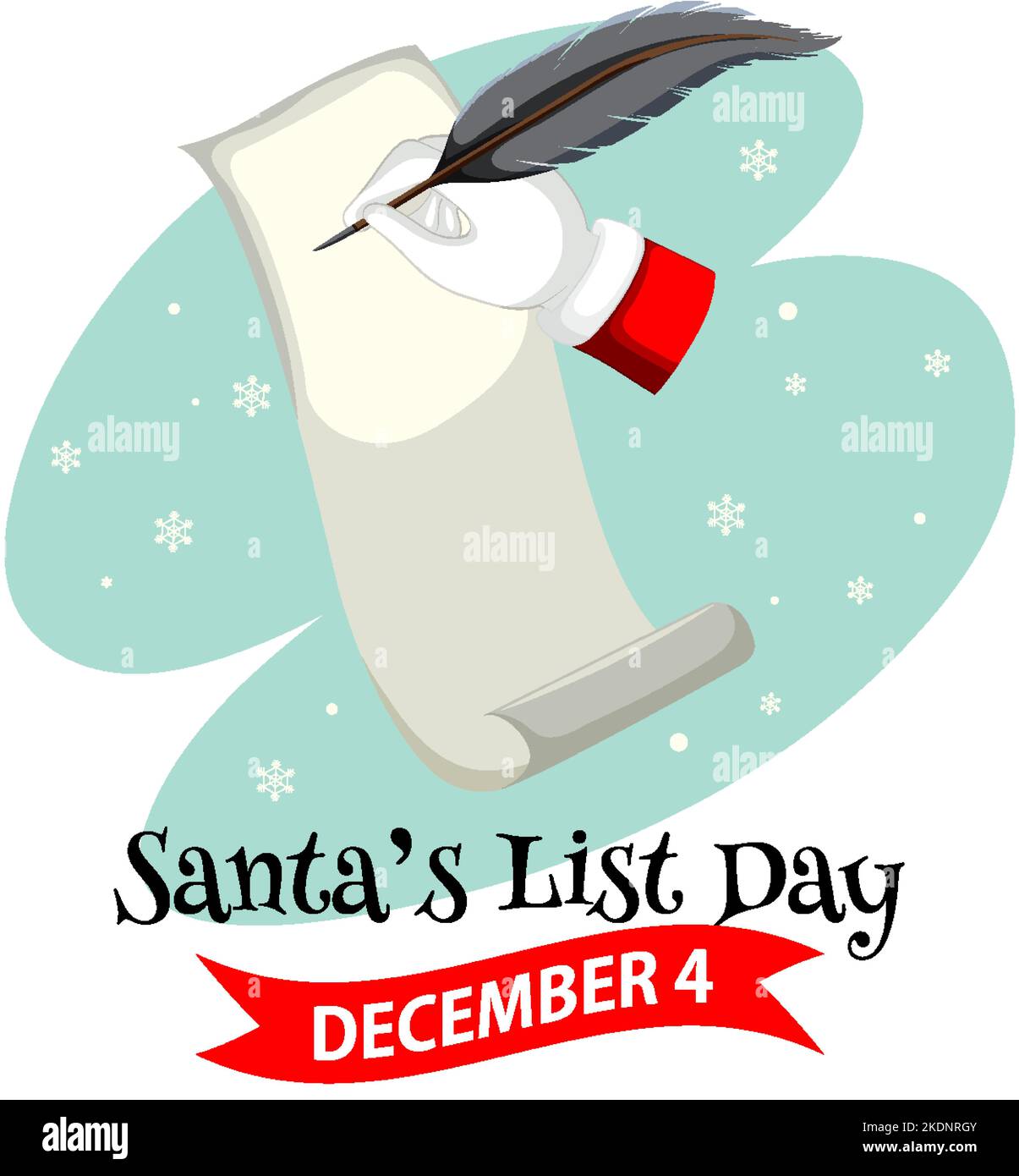Santa's list day text banner design illustration Stock Vector Image ...