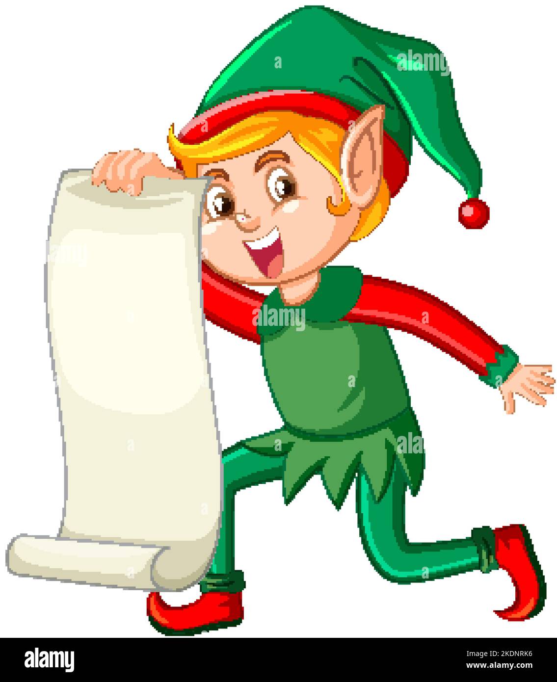 Christmas elf holding black paper illustration Stock Vector Image & Art ...