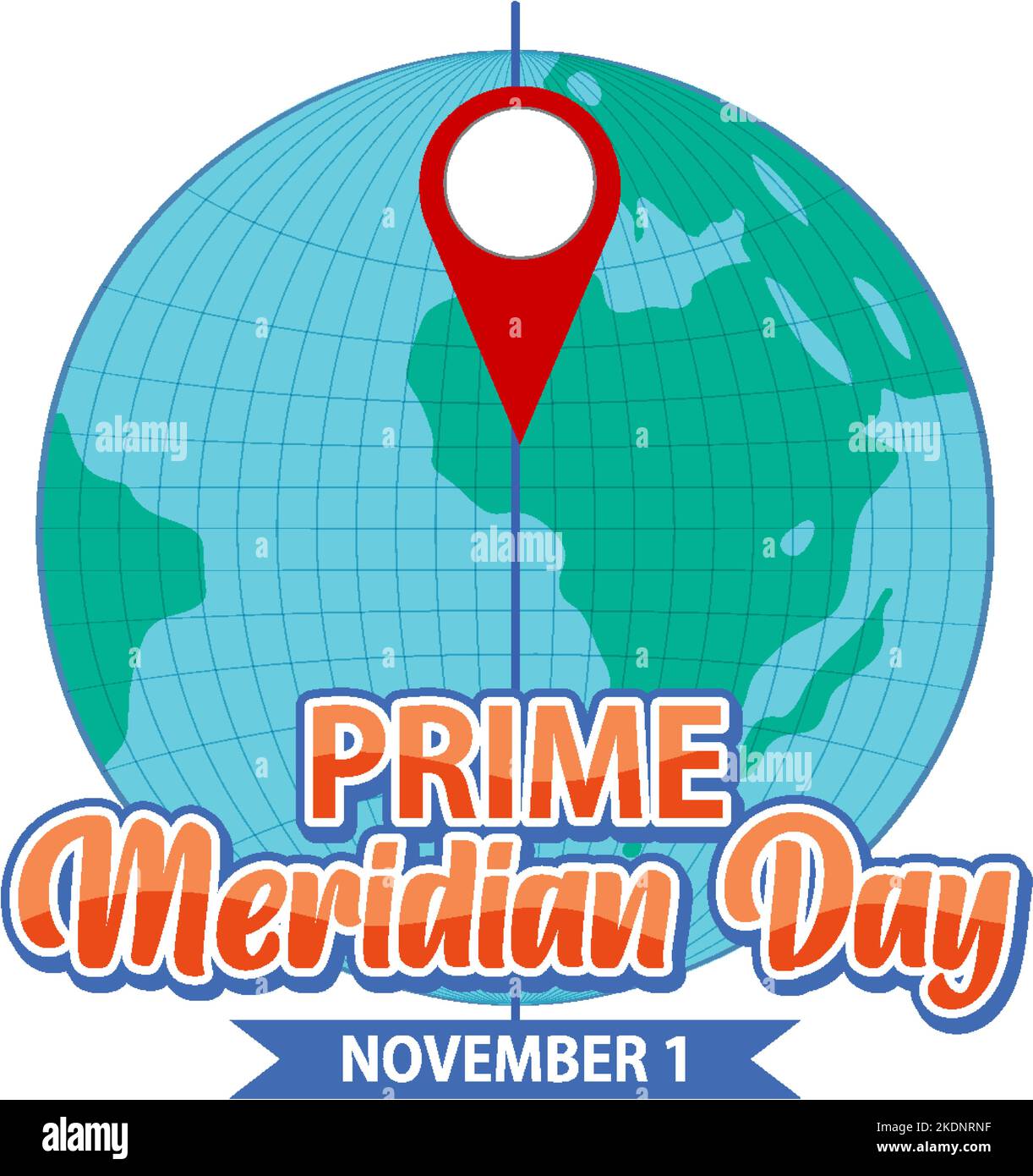 Prime meridian day text for poster or banner design illustration Stock ...