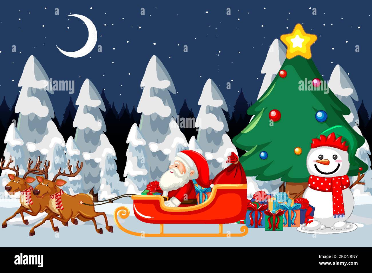 Christmas night poster design illustration Stock Vector Image & Art - Alamy
