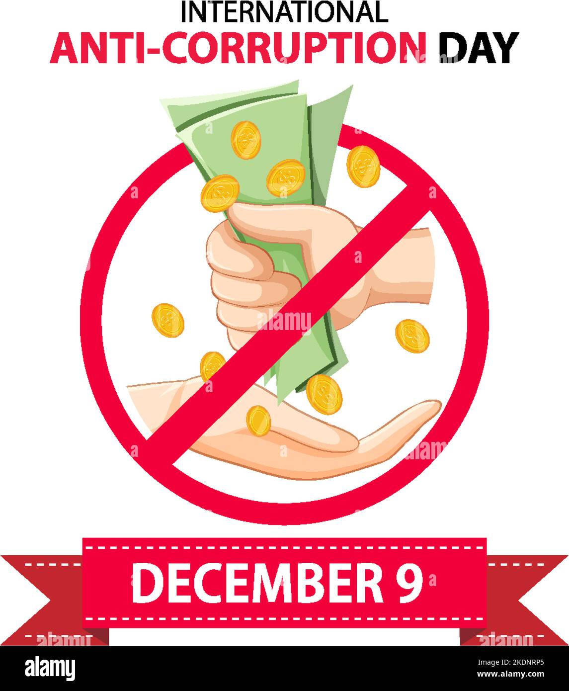 International anti corruption day December icon banner illustration ...