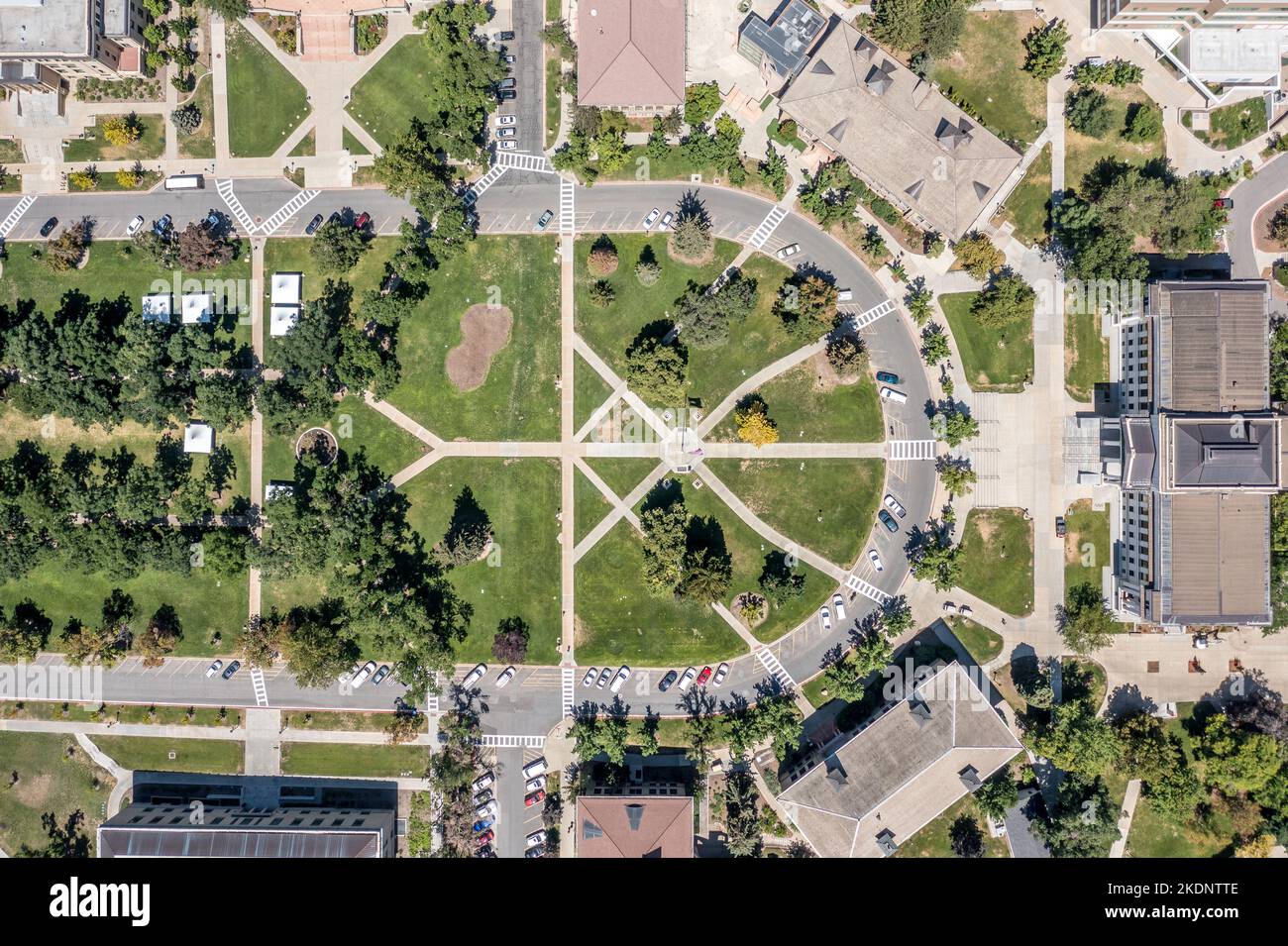 Aerial drone view university campus hi-res stock photography and images ...