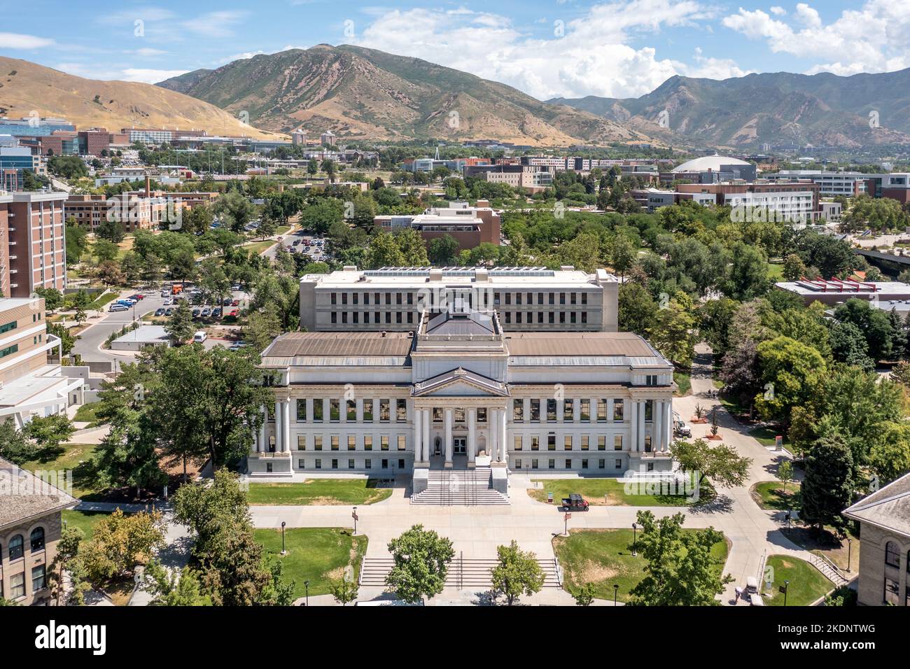 Aerial view Utah State University buildings Stock Photo - Alamy