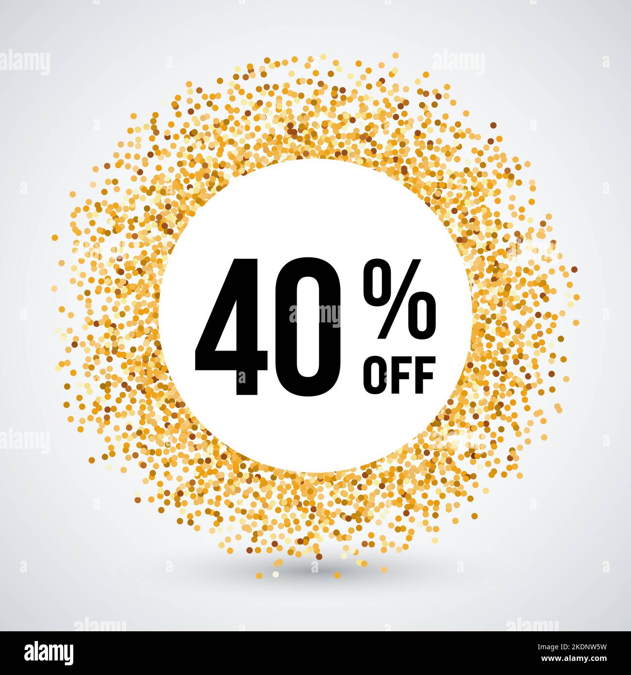 Golden Circle Frame with Discount Forty Percent Stock Vector Image ...