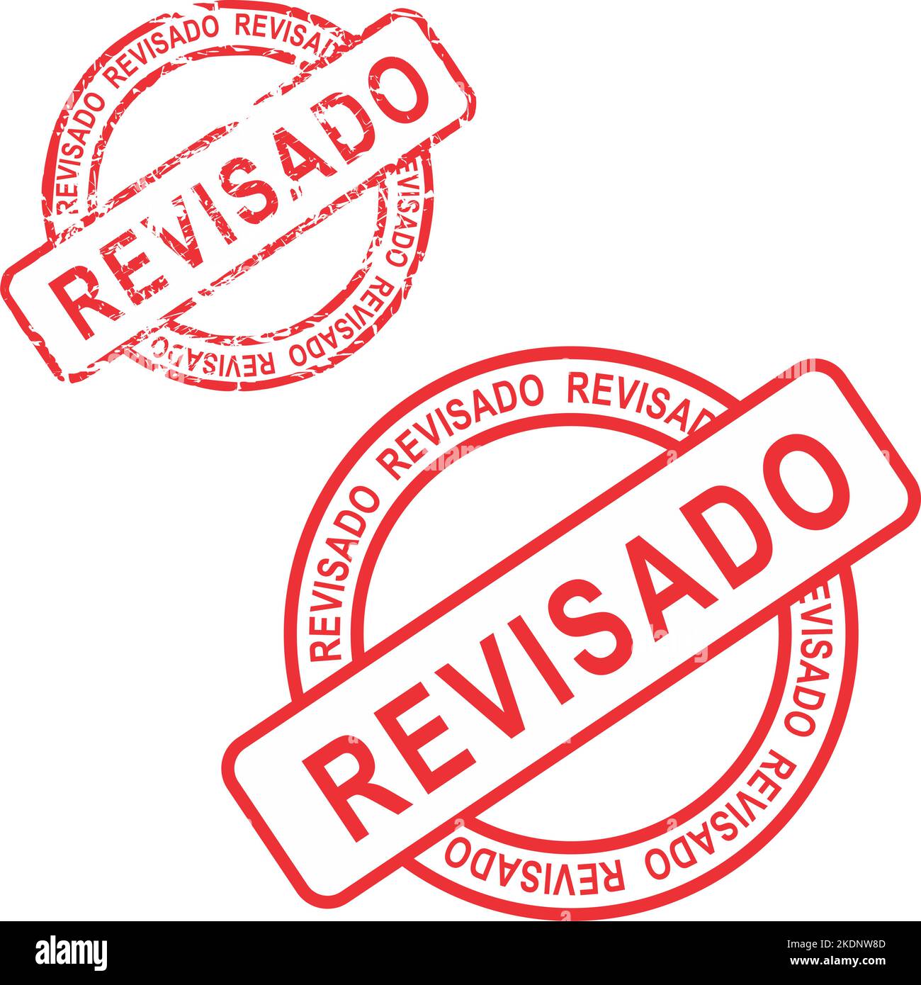 revisado red stamp sticker in vector format very easy to edit Stock ...