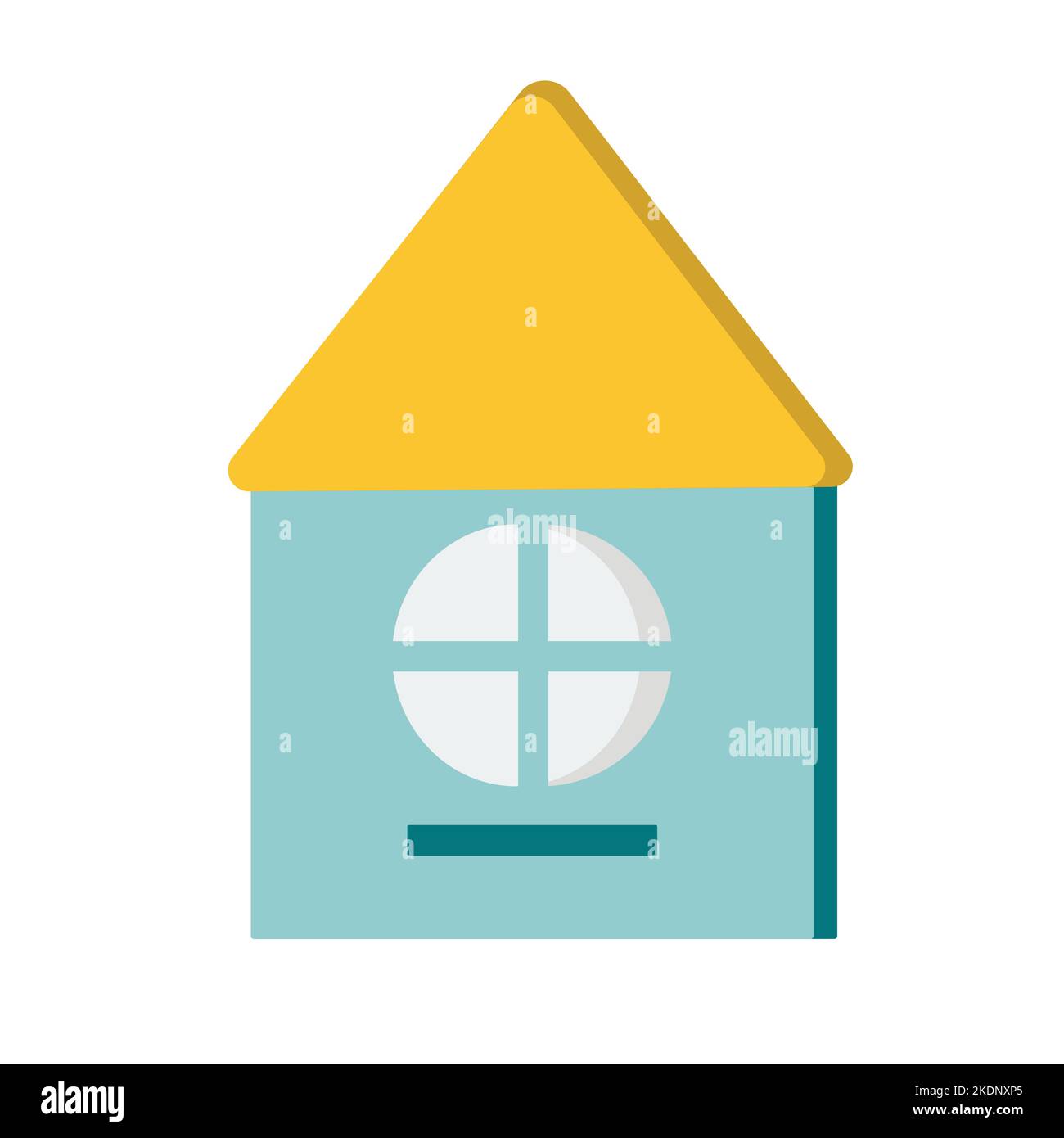 Small toy house. Simple color vector illustration. Decoration of ...