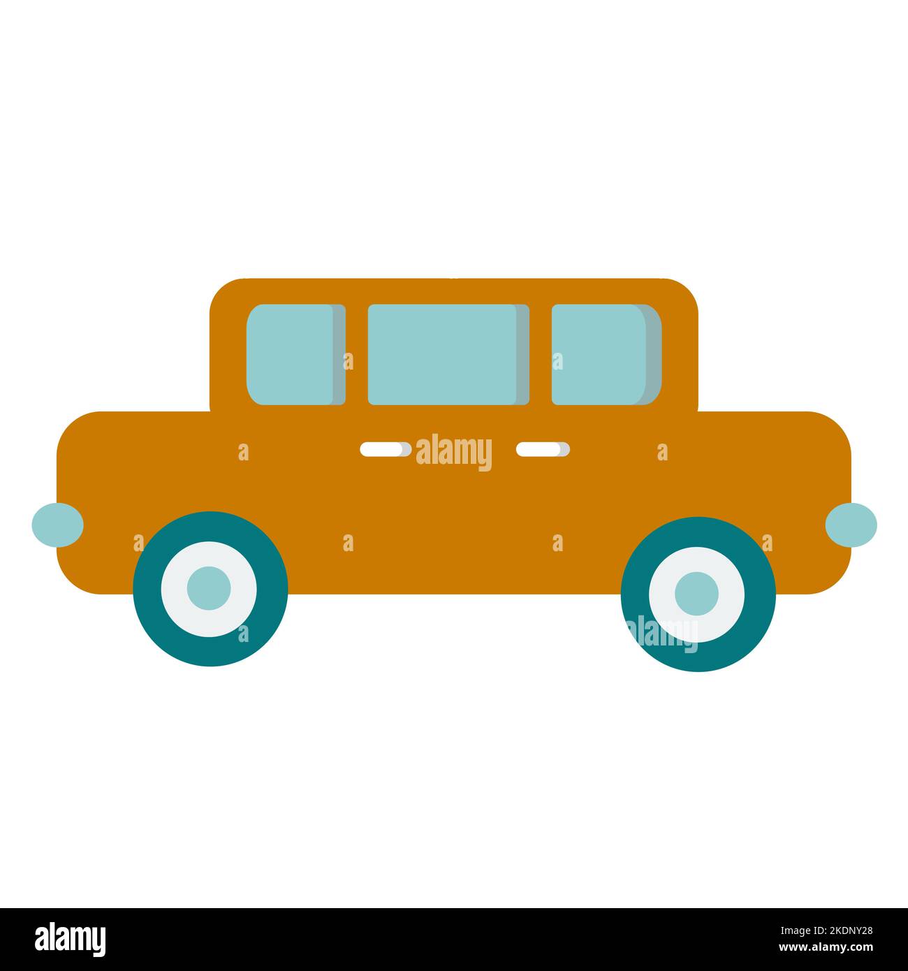 A small toy car. Simple color vector illustration. Decoration for ...