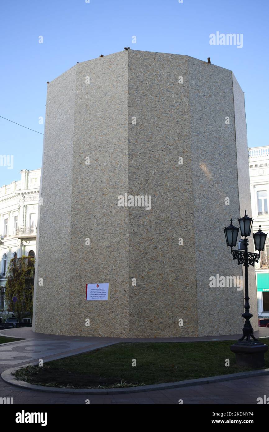 Odessa, Ukraine. 07th Nov, 2022. A view of the sculptural composition ...