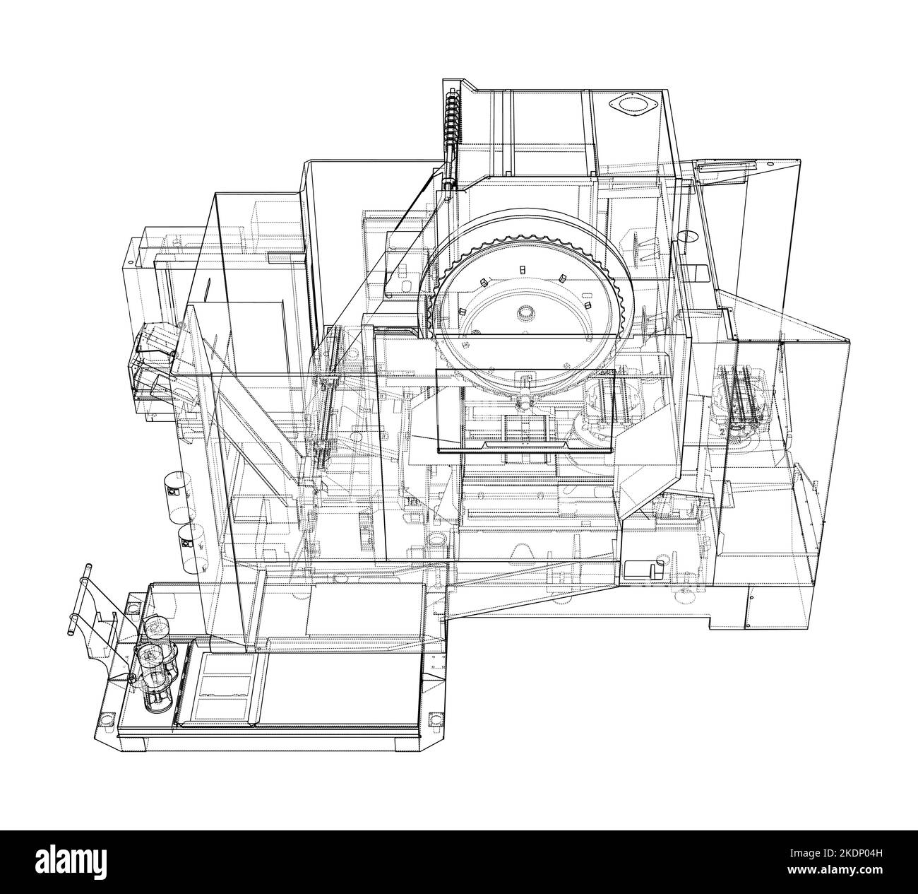 Metalworking CNC milling machine. Vector Stock Vector Image & Art - Alamy