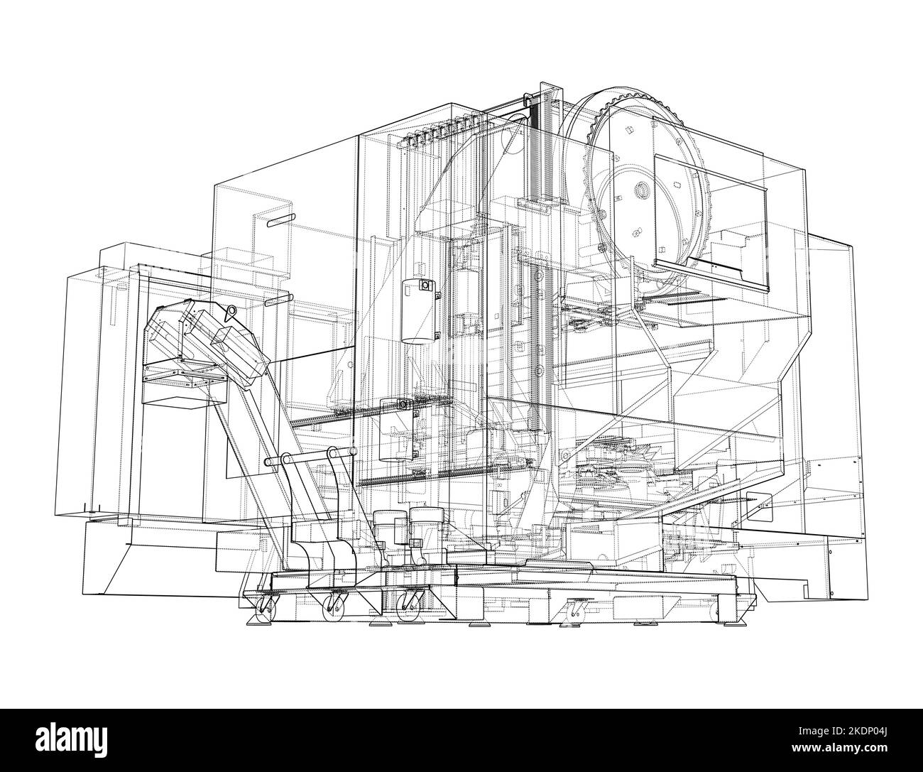 Metalworking CNC milling machine. Vector Stock Vector Image & Art - Alamy