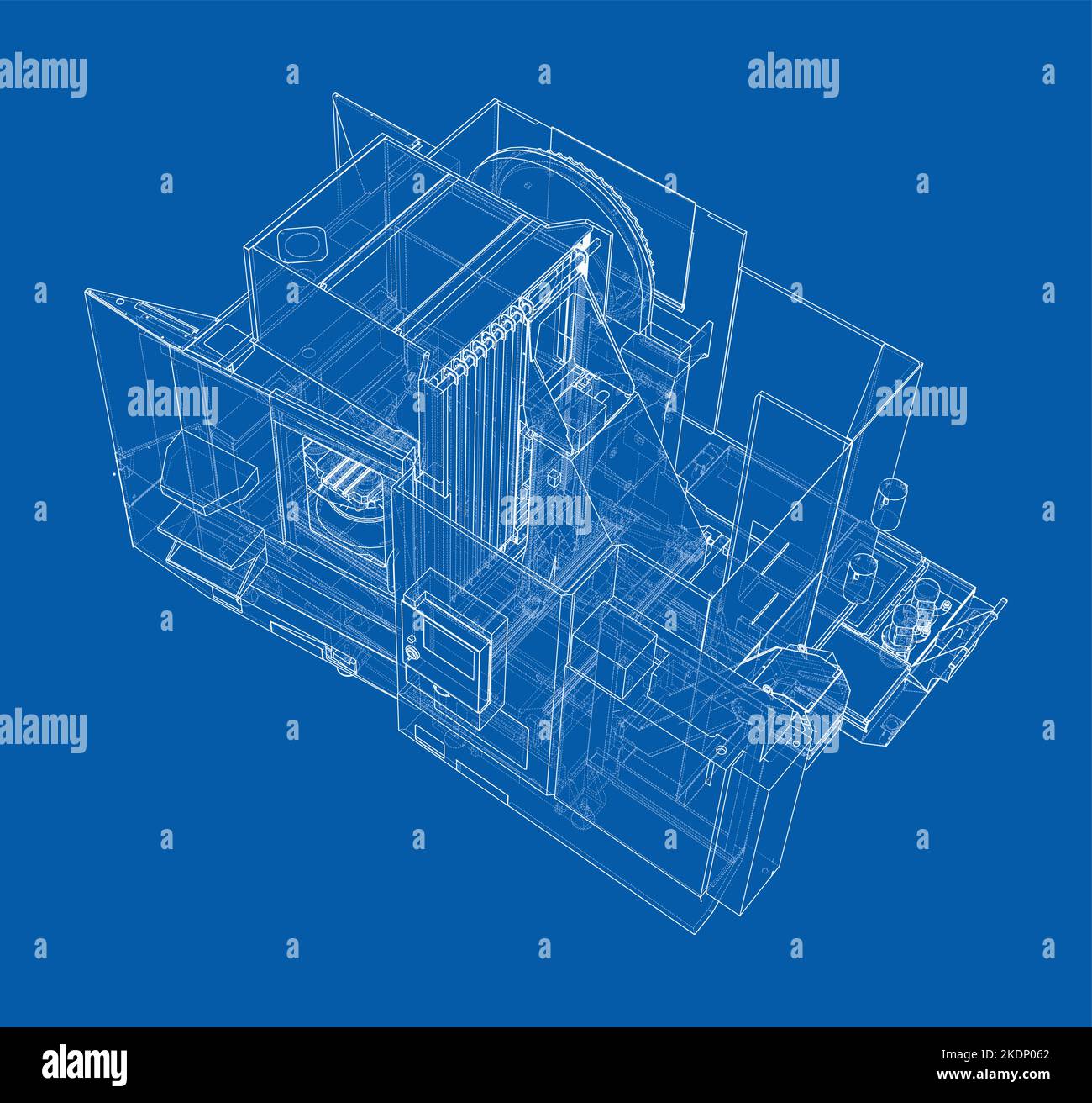Metalworking CNC milling machine. Vector Stock Vector Image & Art - Alamy