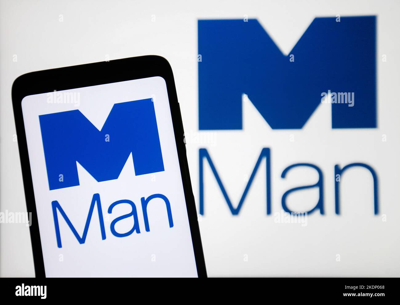 Ukraine. 07th Nov, 2022. In this photo illustration, Man Group plc logo ...