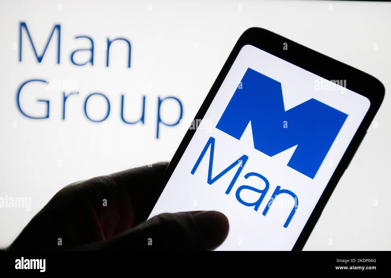 Ukraine. 07th Nov, 2022. In this photo illustration, Man Group plc logo ...