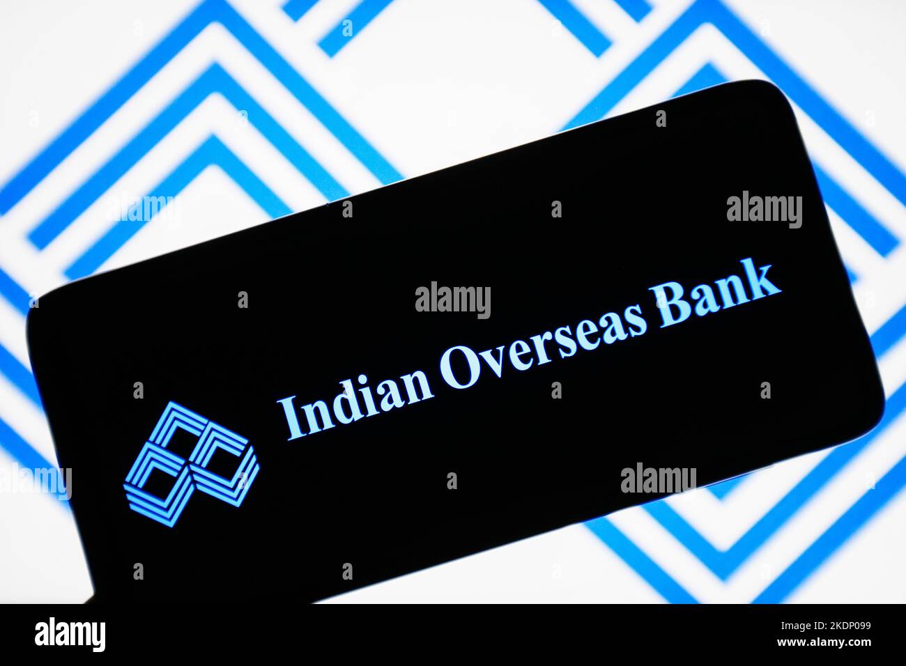 In this photo illustration, Indian Overseas Bank (IOB) logo is seen ...